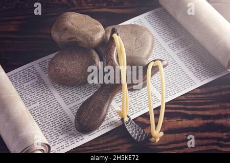 Sling of David with Five Smooth Stones a Story from the Bible Stock ...