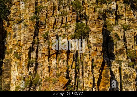 A sandstone cliff near Talbot Bay in the Kimberley Region of Northwest ...