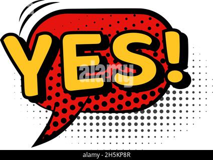 Text yes sound comics pop art style dotted. Vector yes comic cartoon ...
