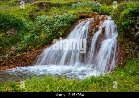 Geitafoss waterfall; Fossholl, Northeastern Region, Iceland Stock Photo ...