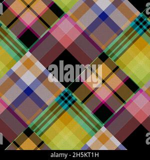 Diagonal madras patchwork plaid cotton pattern. Seamless quilting ...