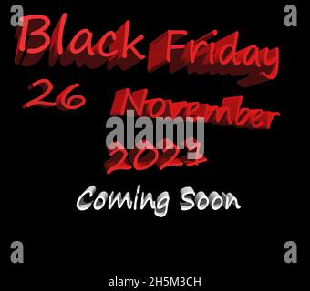 Black friday coming soon illustration. Black background Stock Photo - Alamy