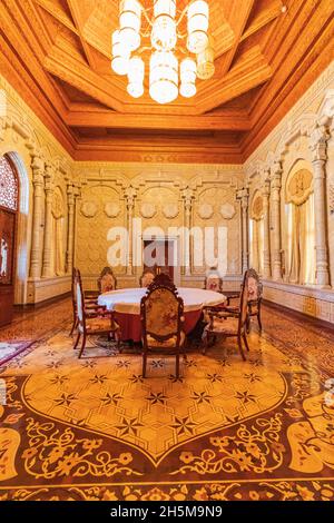 Danghara, Khatlon Province, Tajikistan. August 12, 2021. An ornate room ...