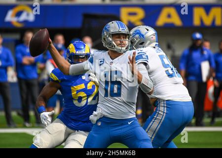 Detroit Lions quarterback Jared Goff throws during the second half of ...