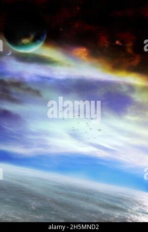 Magical world. Colorful abstract fantasy background, surreal dreamy ...