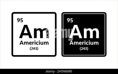 Americium chemical element of Mendeleev Periodic Table on pink ...