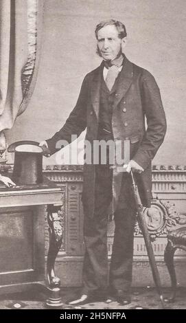 Vice-Admiral Robert FitzRoy (1805-1865) in a portrait from the early to ...