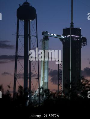 A SpaceX Falcon 9 rocket is being prepared to launch its Cargo Dragon ...