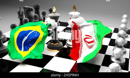 Flags of Iran and Brazil, 3d render, isolated Stock Photo - Alamy