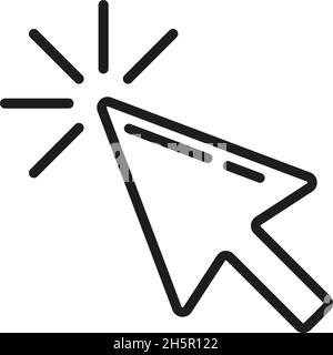 Pointer click icon. Web clicks pointer cursor, computer app interface static and dynamic loading ...