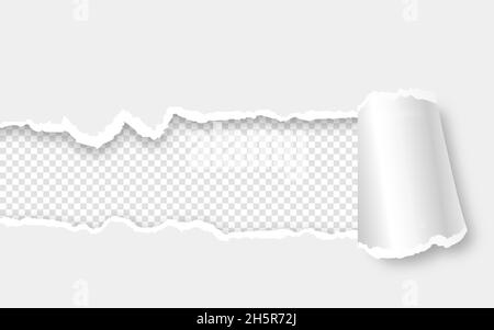 Torn paper hole over grey backdrop realistic vector illustration ...