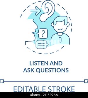Listen and ask questions concept icon Stock Vector Image & Art - Alamy