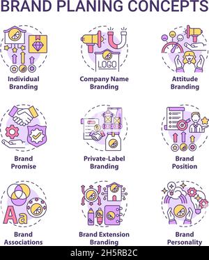 Branding Icons Set. Identity, Positioning, Logo, Guidelines. Editable ...