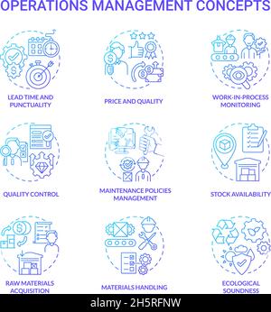 Operations management blue concept icons set Stock Vector Image & Art ...