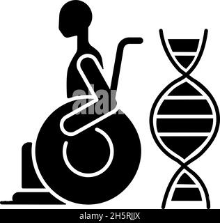 Muscular dystrophy black glyph icon. Chronic genetic disorder. Tissue ...