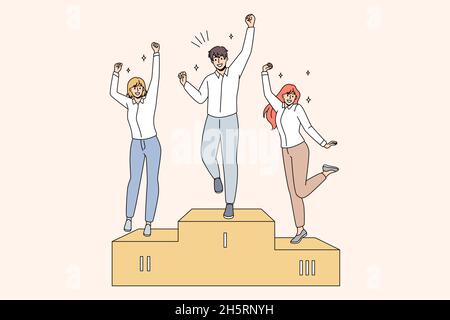 Cartoon winners podium Stock Vector Image & Art - Alamy
