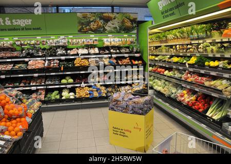 Copenhagen/Denmark./11 November 2021/ Fakta grocery store in danish ...
