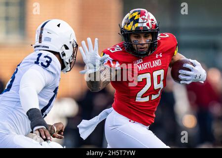Penn State linebacker Ellis Brooks (13) lines up against Michigan ...