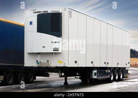 Semi Truck Refrigerated Semitrailer Cargo Temperature Check Performed ...