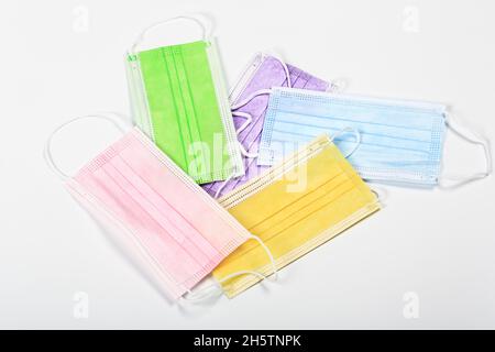set of multi-colored medical masks Stock Photo - Alamy