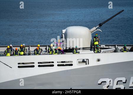 The Indonesian navy Sigma-class corvette KRI Diponegoro steams into ...