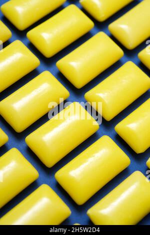 Chewing gum aligned on a table Stock Photo - Alamy