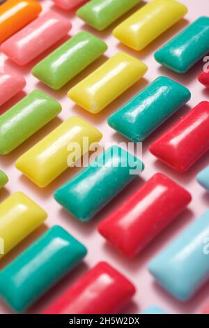 Chewing gum aligned on a table Stock Photo - Alamy