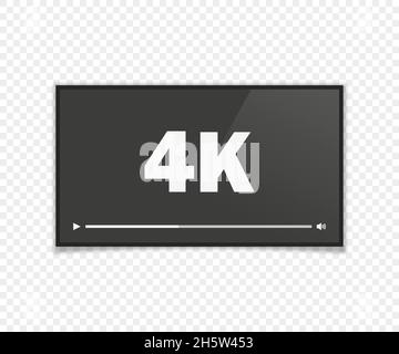 4k tv screen. Device screen mockup. LCD or LED tv screen. Vector ...