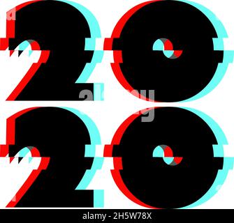 2020 icon. Countdown to new year. Vector illustration icon abstract ...