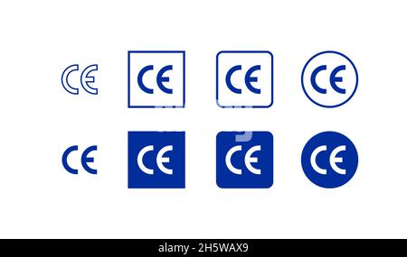 Set of CE mark symbol for conformite europeenne, clean label product ...