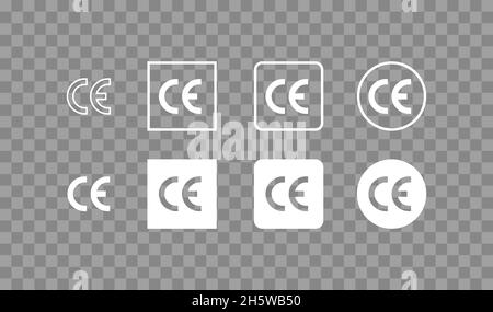 Set of CE mark symbol for conformite europeenne, clean label product ...