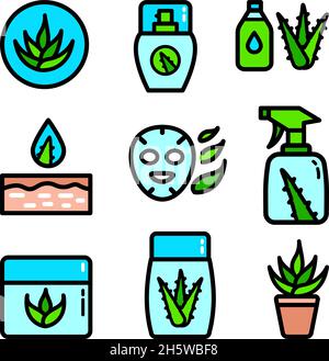 Aloe liquid icon. Flat illustration of aloe liquid vector icon for web ...