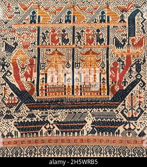 Textile, C19th, Lampung, Sumatra. Tampan were used for rites of passage ...