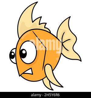 cartoon goldfish is angry, doodle icon image Stock Vector Image & Art ...