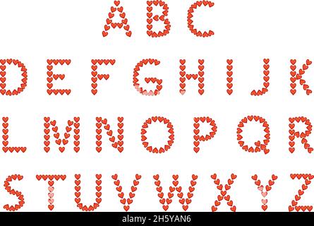Alphabet Letters With Red Heart Valentine Day Stock Vector Image & Art ...