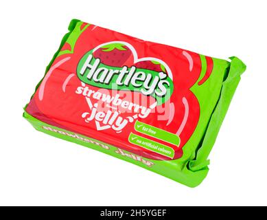 Pack of Hartley's strawberry flavour jelly cubes Stock Photo - Alamy