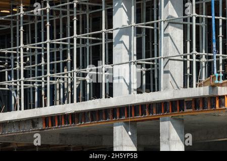 Falsework used on skyscraper building Stock Photo - Alamy