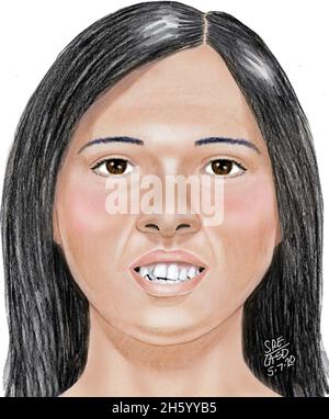 Forensic sketch of an unidentified murder victim discovered in 1977 ...