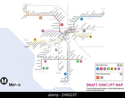 This is a map of the Los Angeles Metro Rail system ca. 5 March 2016 ...