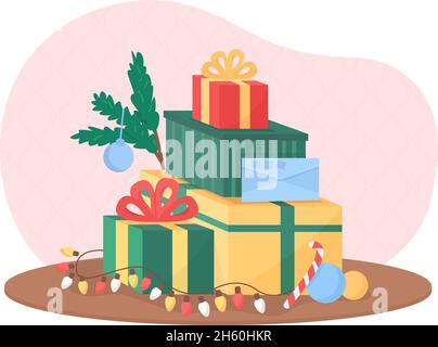 2d christmas tree concept vector design illustration Stock Vector Image ...