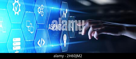 Asp.net web-application software development platform. Programming language Stock Photo - Alamy
