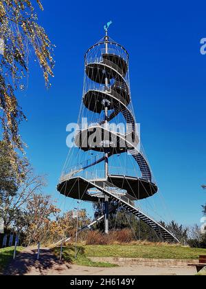 Killesbergturm, an observation tower, Killesberg Park, Stuttgart, Baden ...