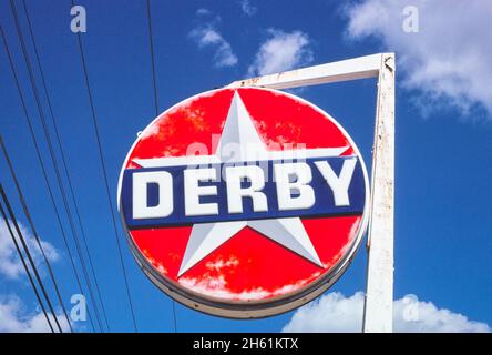 Derby gasoline sign, Route 45E, Milan, Tennessee Stock Photo - Alamy