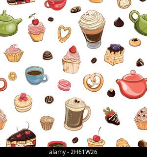 sweets cakes of chocolate pattern vector illustration design Stock ...