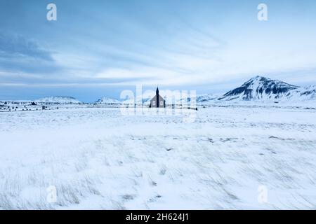 The black church of Budir on the Snaefellsnes peninsula, Iceland Stock ...