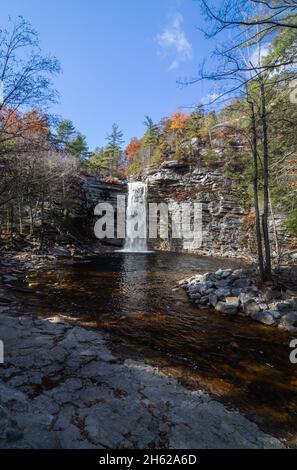 Awosting Water Falls NY - View to Awosting Water Falls in Minnewaska ...