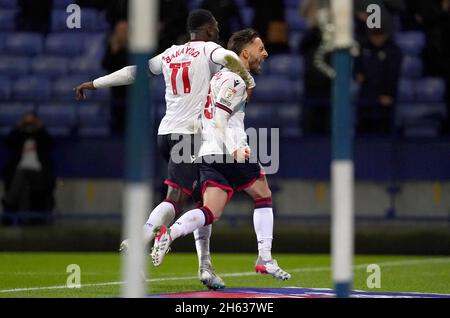 Goal 2-1 Josh Sheehan #8 of Bolton Wanderers F.C celebrates his goal ...