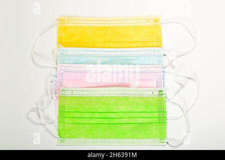 set of multi-colored medical masks Stock Photo - Alamy