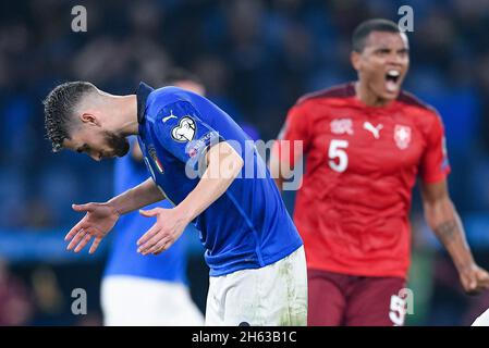 Jorginho of Italy looks dejected missing the penalty shoot during the ...