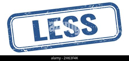 LESS text on blue grungy rectangle stamp sign Stock Photo - Alamy